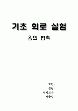 기초 회로 실험(옴의 법칙)-1페이지