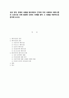 세계의정치와경제_성과 정치, 경제의 내용을 참조하면서 근자에 우리 사회에서 페미니즘의 도전으로 인해 발생한 논란의 사례를 찾아 그 내용을 비판적으로 분석해 보시오.-1페이지