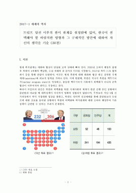 [공통-세계의 역사] 트럼프 당선 이후의 한미 관계를 설정함에 있어, 한국이 선택해야 할 바람직한 방향과 그 구체적인 방안-1페이지