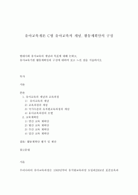 유아교육개론 C형 유아교육의 개념, 활동계획안의 구성-1페이지