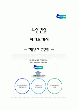 두산그룹 두산건설 채용 NCS기반 연계형 인턴사원 채용 자기소개서-1페이지