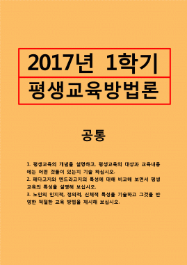 평생교육방법론_1. 평생교육의 개념을 설명하고, 평생교육의 대상과 교육내용에는 어떤 것들이 있는지 기술 하십시오. 2. 페다고지와 엔드라고지의 특성에 대해 비교해 보면서 평생교육의 특성을 설명해 보십시오. 3-1페이지