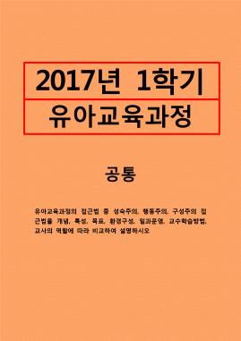 유아교육과정_유아교육과정의 접근법 중 성숙주의, 행동주의, 구성주의 접근법을 개념, 특성, 목표, 환경구성, 일과운영, 교수학습방법, 교사의 역할에 따라 비교하여 설명하시오-1페이지