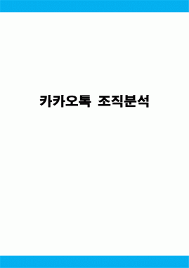 카카오톡 조직분석-1페이지