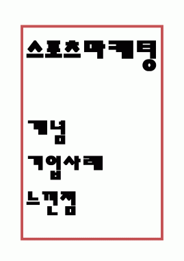 (스포츠마케팅 성공사례) 스포츠마케팅 개념과 효과,단점분석및 스포츠마케팅 기업사례분석과 느낀점-1페이지