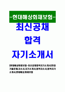 [현대해상화재보험-최신공채합격자기소개서]면접기출문제,자소서,자기소개서,합격자소서,합격자기소개서,현대해상,화재보험-1페이지