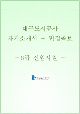 대구도시공사 자소서+면접, 대구도시공사 6급 신입사원 자기소개서-1페이지