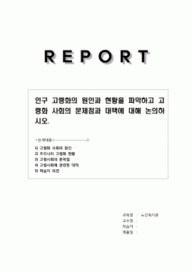 인구 고령화의 원인과 현황을 파악하고 고령화 사회의 문제점과 대책에 대해 논의하시오.-1페이지