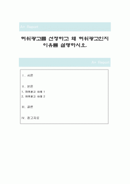 허위광고를 선정하고 왜 허위광고인지 이유를 설명하시오-1페이지