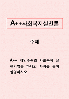 사회복지실천론_개인수준의 사회복지 실천기법을 하나의 사례를 들어 설명하시오-1페이지