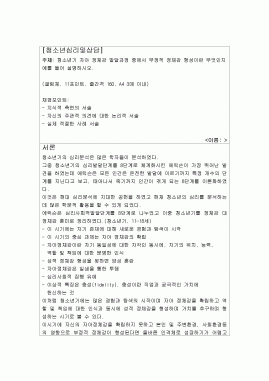 17-1 청소년심리및상담 청소년기 자아 정체감 발달과정 중에서 부정적 정체감 형성이란 무엇인지 예를 들어 설명하시오.-1페이지