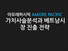 (가치사슬분석) 아모레퍼시픽 AMORE PACIFIC 가치사슬분석과 베트남시장 진출 전략-1페이지