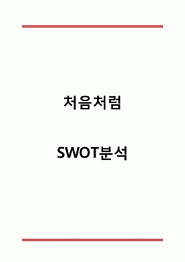 처음처럼 SWOT분석-1페이지