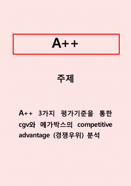 cgv와 메가박스 경쟁우위 조사-1페이지