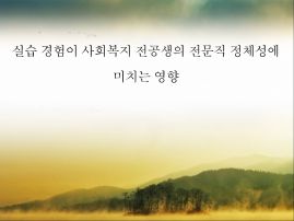 [논문 분석] 실습 경험이 사회복지 전공생의 전문직 정체성에 미치는 영향-1페이지