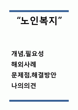 노인복지 개념과 필요성/노인복지 해외사례/현 노인복지 정책 문제점과 해결방안,느낀점-1페이지