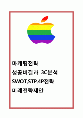 [애플 마케팅사례] 애플 APPLE 성공비결과 3C분석및 애플 마케팅 SWOT,STP,4P전략분석및 애플 미래전략제언-1페이지