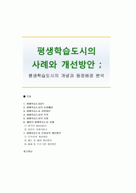 평생학습도시의 사례와 개선방안 ; 평생학습도시의 개념과 등장배경 분석-1페이지