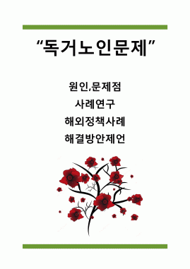 독거노인 문제와 사례연구및 독거노인 문제 해결방안과 독거노인 해외사례및 방안제언-1페이지