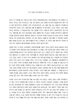 다시 가슴이 뜨거워져라 손미나 독후감-1페이지