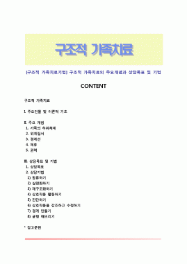 [구조적 가족치료기법] 구조적 가족치료의 주요개념과 상담목표 및 기법-1페이지