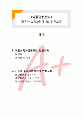 (A+ 레포트,시험대비) [아동안전관리] 영유아 교육과정에서의 안전교육-1페이지