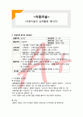  (A+ 레포트,시험대비) [아동미술] 아동미술의 실제활동 예시21-1페이지