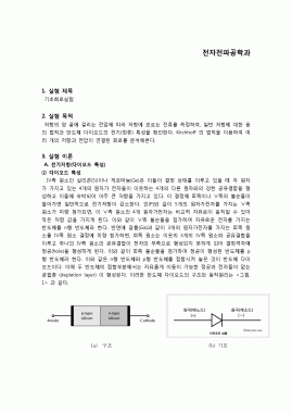 옴의 법칙과 반도체 다이오드의 전기특성-1페이지