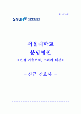 분당서울대학교병원 자기소개서  분당서울대병원 간호사 합격 자소서 + 면접자료-1페이지