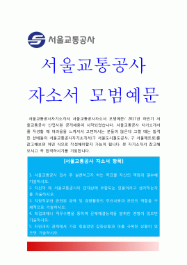 서울교통공사자기소개서] 2017 서울교통공사자기소개서예시+서울교통공사 면접질문,지원직무와 관련된 경력 및 경험활동의 주요내용과 본인의 역할,서울교통공사 자소서,서울교통공사자기소개서-1페이지