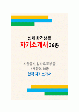 [고품질 자소서] 합격 자기소개서 36종-1페이지