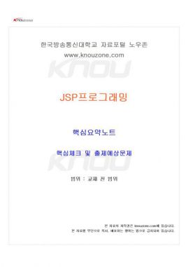 2017년 2학기 JSP프로그래밍 교재 전 범위 핵심요약노트-1페이지