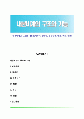 내분비계의 구조와 기능(뇌하수체, 갑상선, 부갑상선, 췌장, 부신, 성선)-1페이지