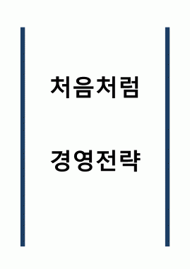 처음처럼 경영전략-1페이지