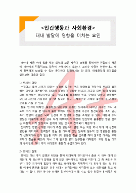  (A+ 레포트,시험대비) [인간행동과 사회환경] 태내 발달에 영향을 미치는 요인-1페이지