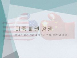 미중 패권 경쟁 양국간 패권 경쟁의 배경과 현황,  전망 및 대책 - 미중 패권 경쟁-1페이지