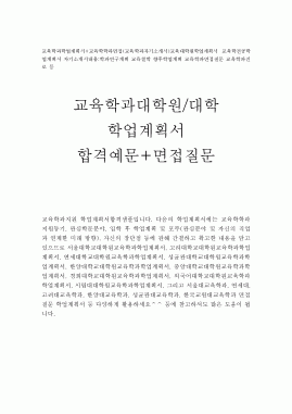 교육학과학업계획서 교육학과자기소개서 합격학업계획서+면접 교육학과대학원학업계획서 교육학과편입학업계획서 교육학과자기소개서 교육학과지원동기 대학교대학원교육학과학업계획서 면접질문-1페이지