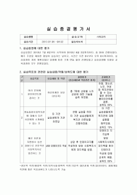 실습종결 평가서  -1페이지