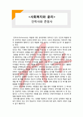 (A+ 레포트,시험대비) [사회복지와 윤리] 안락사와 존엄사-1페이지