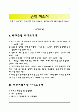 은행 자기소개서) 대구은행, 동부저축은행, SC제일은행, SBI저축은행 자소서-1페이지