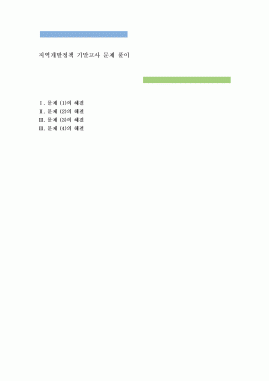 지역개발정책 문제(문제 4개)-1페이지