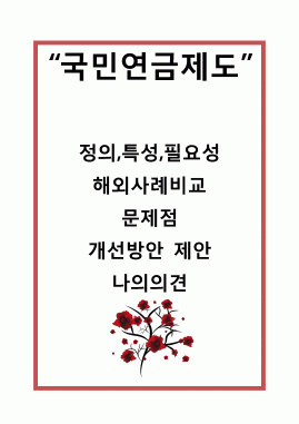 [국민연금제도 분석] 국민연금 정의,필요성,특성연구및 국민연금 문제점과 개선방안제언및 나의의견정리-1페이지