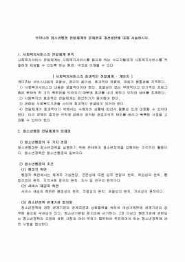 우리나라 청소년행정 전달체계의 문제점과 개선방안에 대해 서술하시오.-1페이지