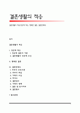 결혼생활의 적응(성공적 적응, 행복한 결혼, 결혼만족도)-1페이지