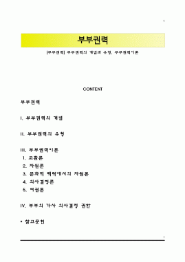 [부부권력] 부부권력의 개념과 유형, 부부권력이론-1페이지