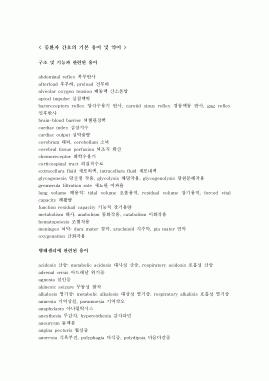 중환자실 ICU 기본용어 및 약어 실습전,중 필수-1페이지