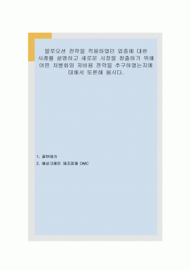 블루오션 전략을 적용하였던 업종에 대한 사례를 설명하고 새로운 시장을 창출하기 위해 어떤 차별화와 저비용 전략을 추구하였는지에 대해서 토론해 봅시다-1페이지