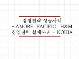 경영전략 성공사례 – AMORE PACIFIC . H&M 경영전략 실패사례 - NOKIA-1페이지