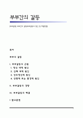 [부부갈등] 부부간의 갈등(부부갈등의 원인 및 해결방법)-1페이지