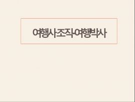 여행사 조직 - 여행박사-1페이지